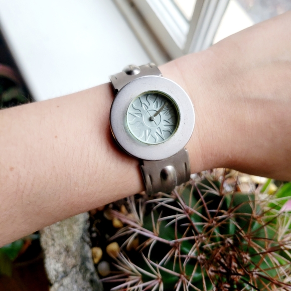 Accessories | Vintage Sunburst Classic Sea Green Silver Sunburst Watch ...